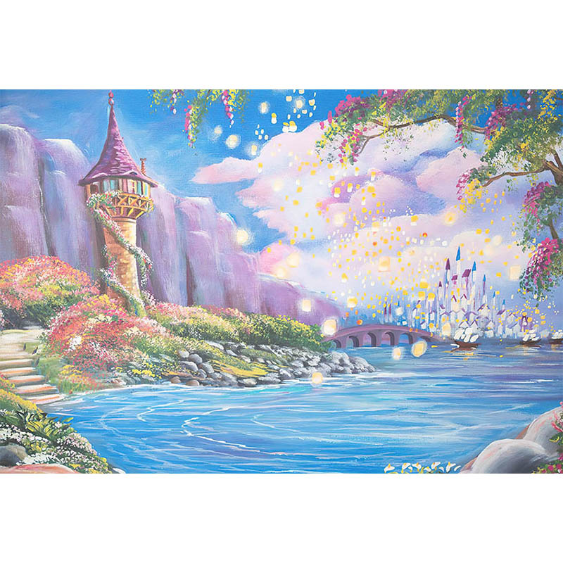 Tangled Rapunzel Princess Forest Rocks Bald Mountain Sunshine Custom ...