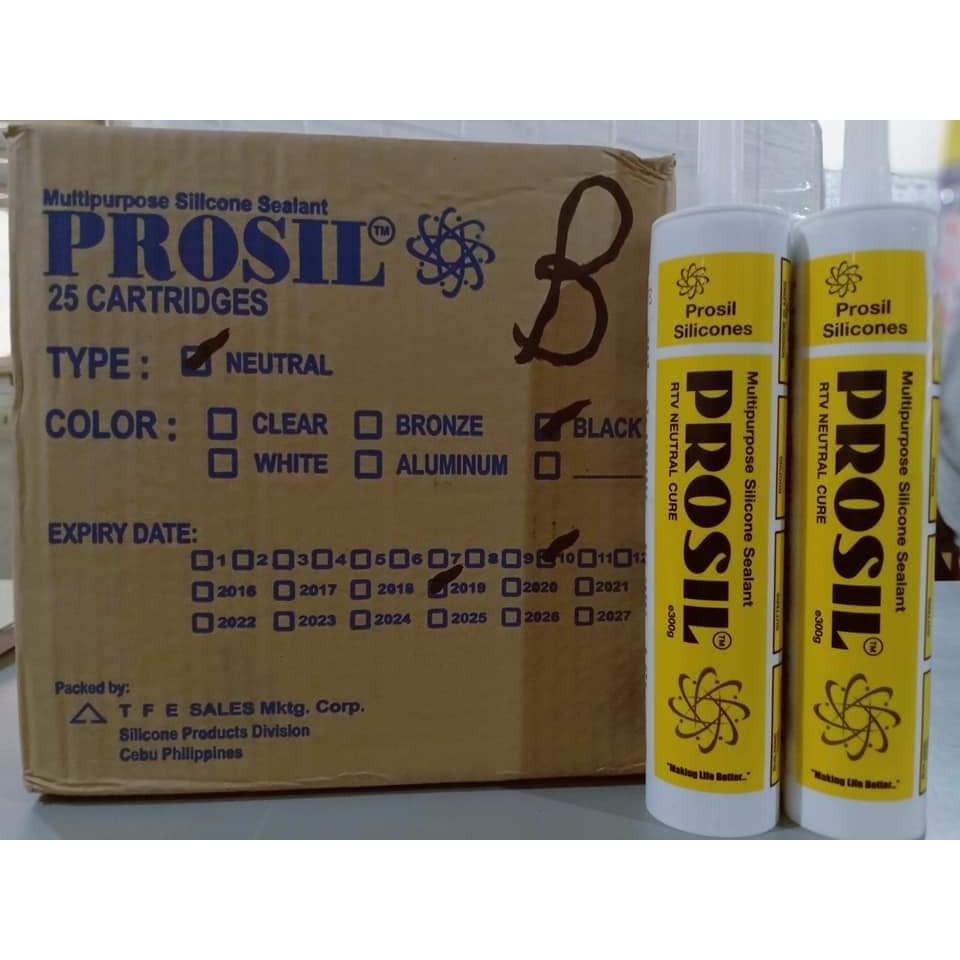 PROSIL MULTIPURPOSE SILICONE SEALANT 300ML CLEAR/BLACK/GRAY/WHITE ...