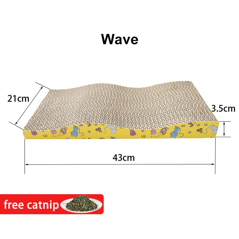 Cat Scratch Board High-density Corrugated Paper Cat Scratch Kitten scratching Pad Toy with Cat ...