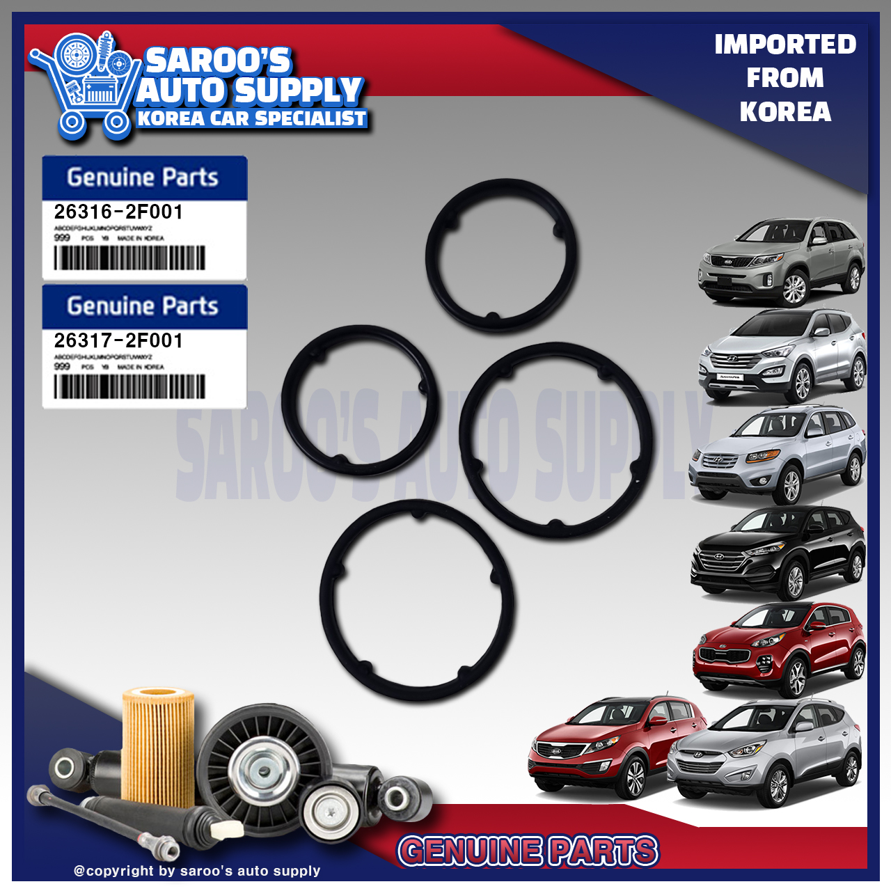 [Genuine] Oil Cooler O-ring For Tucson (10-22) , Sportage (10-23 ...