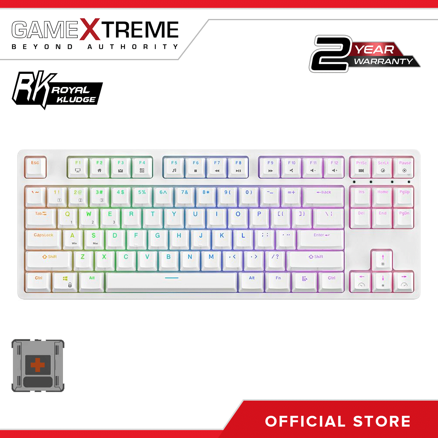 Royal Kludge RK87 Tri Mode RGB 87 Keys Hot Swappable Mechanical ...
