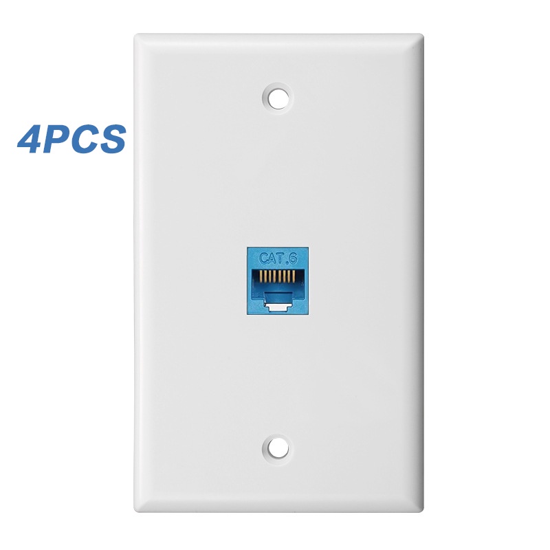 4pcs Ethernet Wall Plate Cat6 Network Wall Jack RJ45 Inline Coupler ...