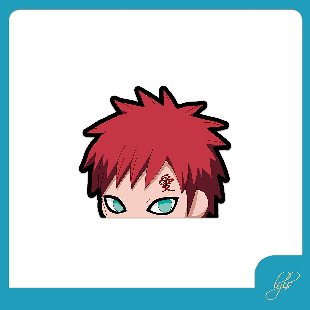 Gaara Naruto Anime Peeker Waterproof Vinyl Sticker for Motorcycle ...