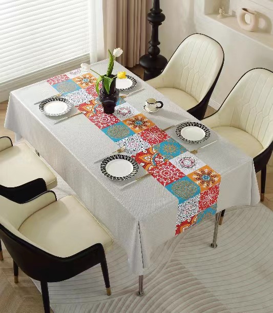 PVC Material table cloth rectangular plastic dinner oil cloth table 140 ...