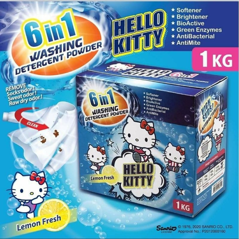 Arumen Hello Kitty Powder Lemon Fresh 6 in 1Washing Laundry Detergent ...