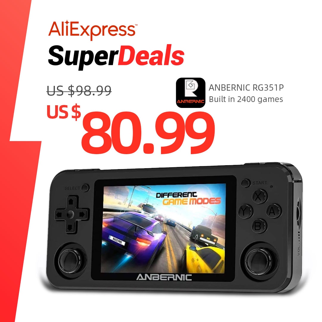 POWKIDDY V90 3-Inch IPS Screen Flip Handheld Console Dual Open System ...