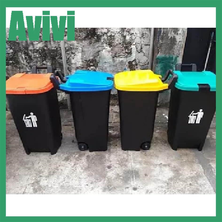 Avivi 80L OROCAN Trash bin Trash Can with Wheels and lock-RANDOM COLOR ...