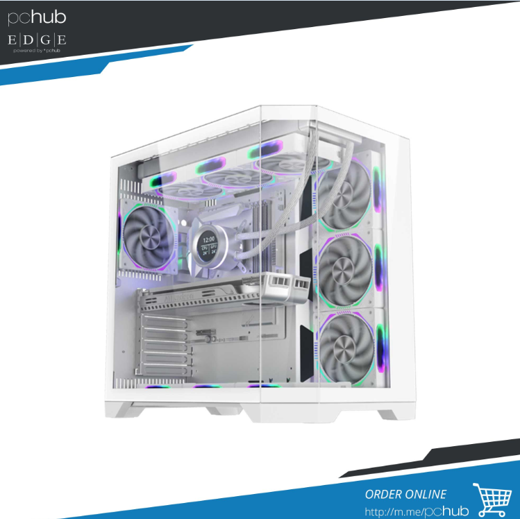 PChub | Coolman Spectra Luxe TG, pearl white, ATX, USB3 2A, dual ...