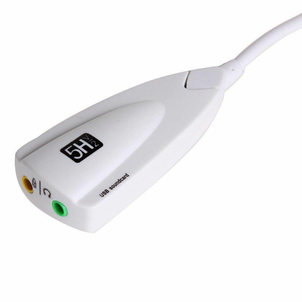 USB External Stereo Sound Adapter 5HV2 Multi-Function USB 2.0 External 3D Virtual 7.1 Channel ...