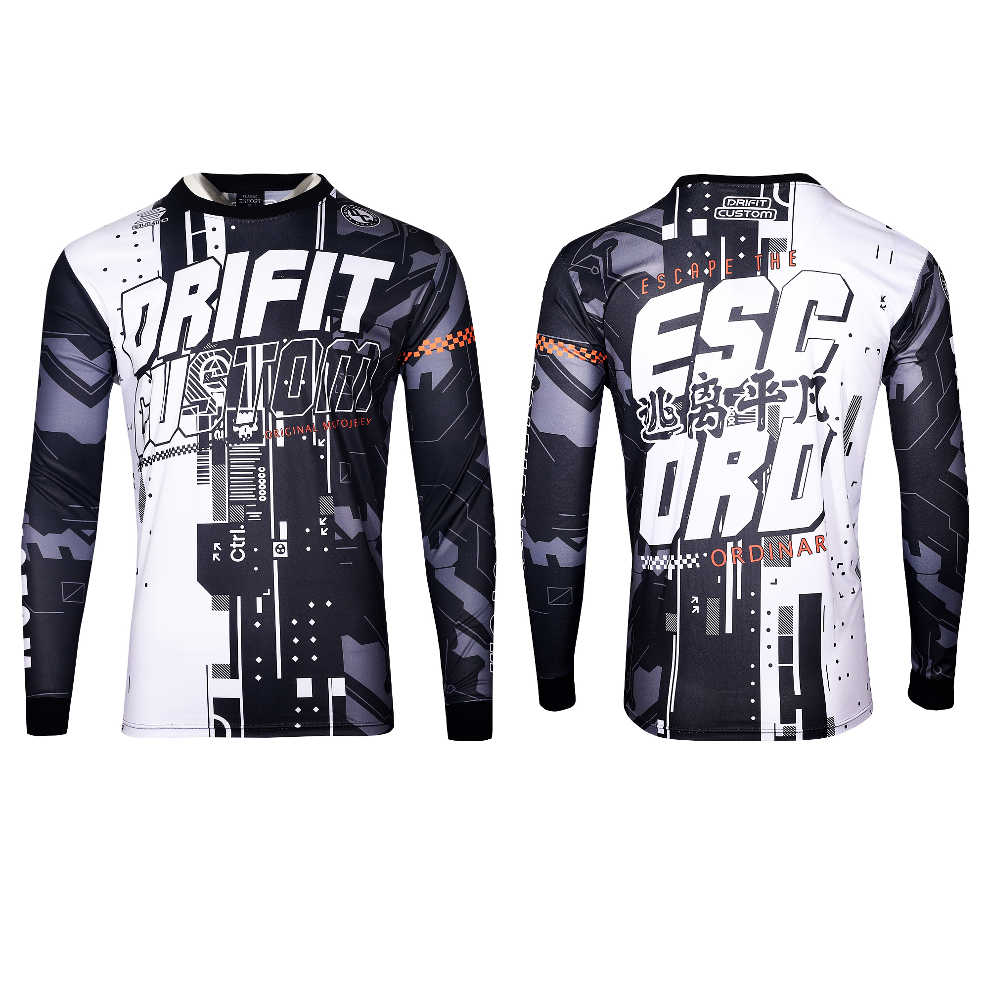 Long Sleeve Drifit Custom Jersey For Men Motorcycle Sublimation Riding Shirt Motor Jersey ...