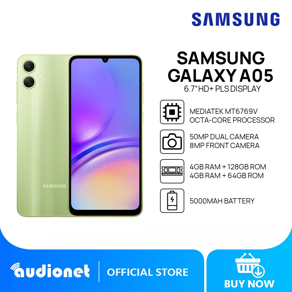 Samsung Galaxy A05 Smartphone | 4GB+128GB/64GB | MediaTek MT6769V | 6.7” HD+ Display | 50MP Dual ...