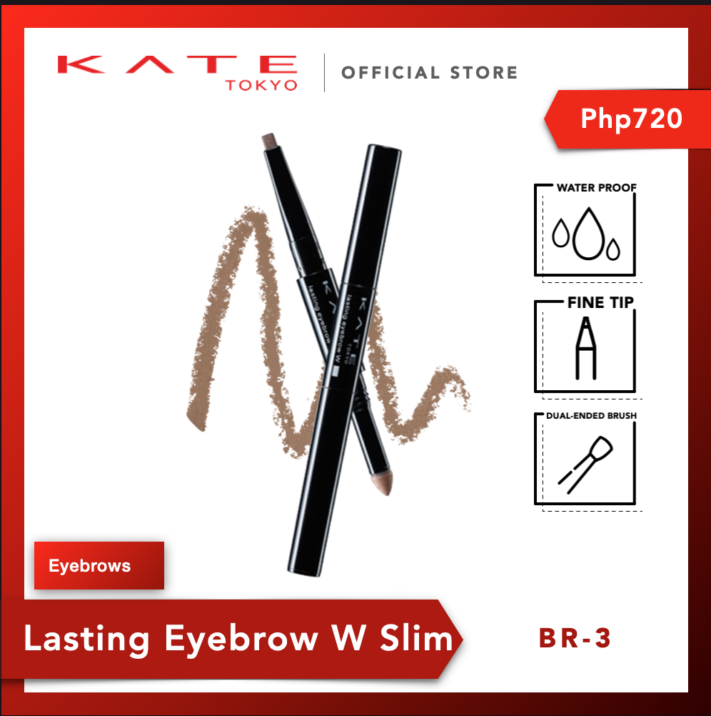 KATE Tokyo Lasting Eyebrow W Slim BR3 [Dual-ended] [Eyebrow Pencil ...