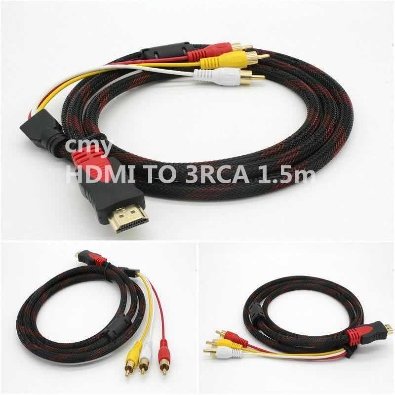 HDMI to RCA Cable HDMI Male to 3RCA AV Composite Male M/M Connector Adapter Cable | Lazada PH