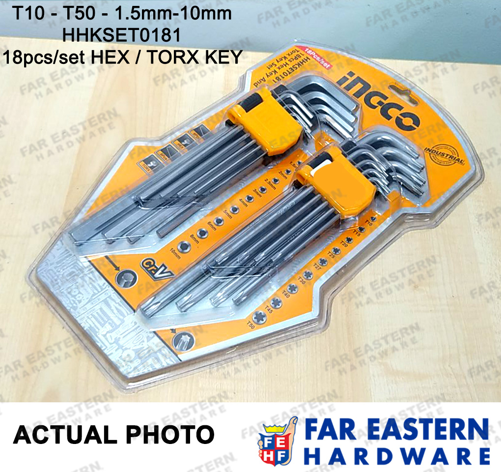 INGCO Allen Wrench Set Hex | Torx Star Key Ball Point INHT | Lazada