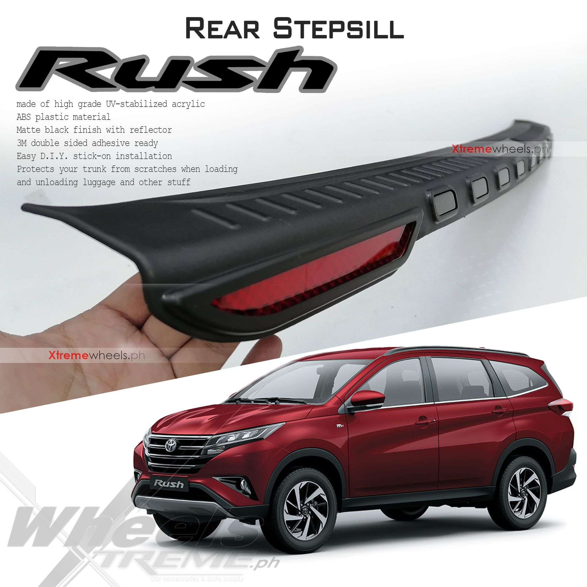 Toyota Rush 2018-2020 Rear step sill / stepsill / bumper protector with ...