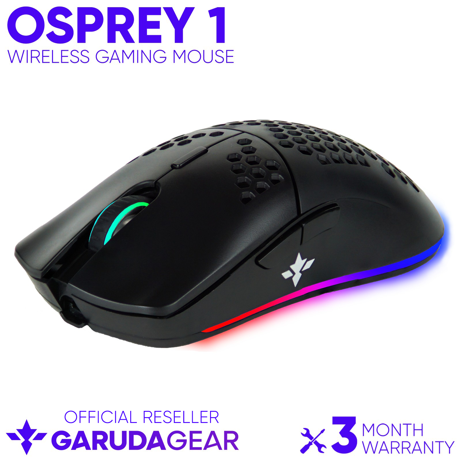 GARUDA OSPREY1 WIRELESS RGB GAMING MOUSE LIGHTWEIGHT RECHARGEABLE ...