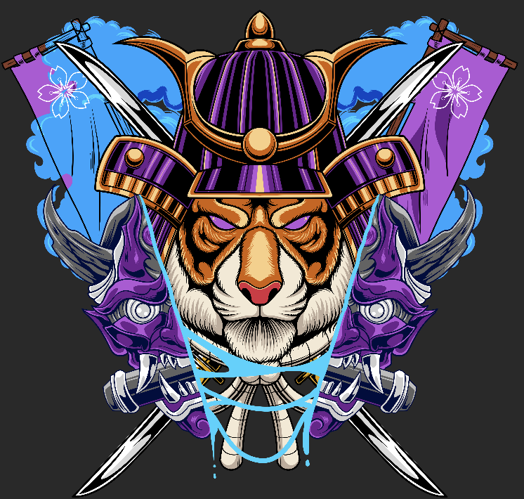 Patches Sticker Label IRON ON - SAMURAI Designs ver2 Ready to Press A4 ...