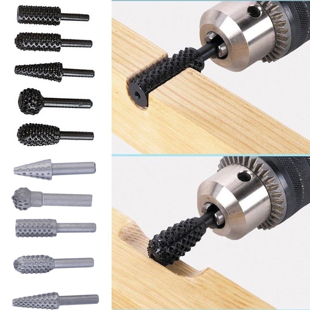 【COD&Ready Stock】5pcs Steel Rotary Rasp File 1/4" Shank Rotary Craft ...