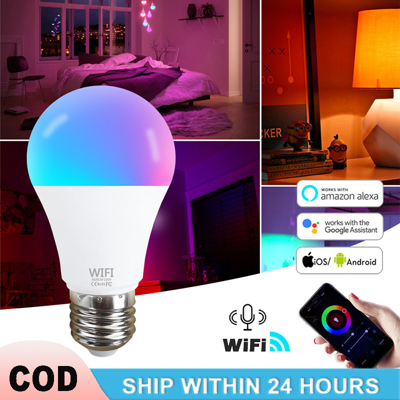【COD】Adjustable Brightness E27 WIFI Smart Bulb RGB LED Bulb 7W 9W Color ...