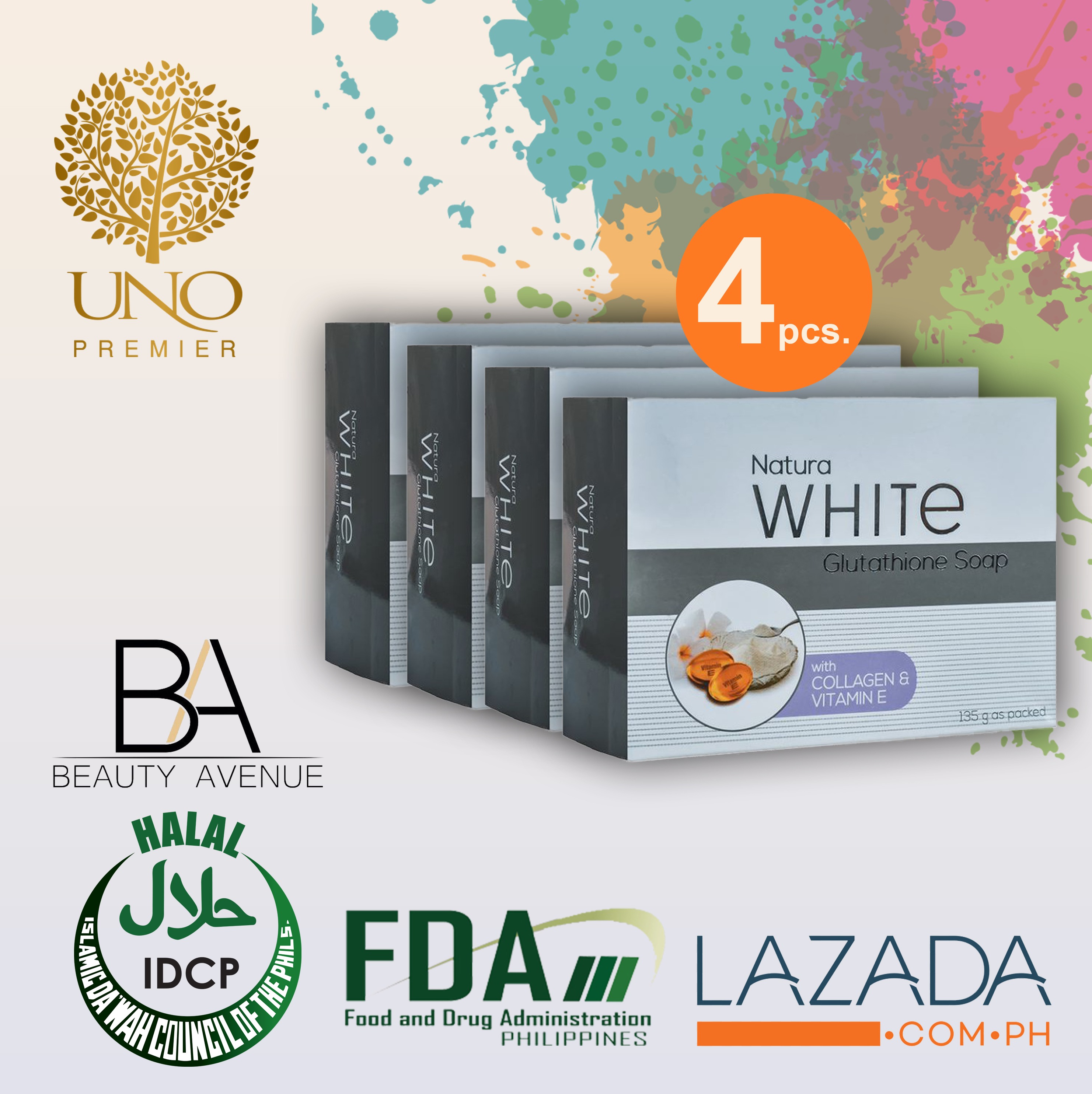 UNO NaturaWhite 4in1 Glutathione Soap Gluta 3pcs | Lazada PH