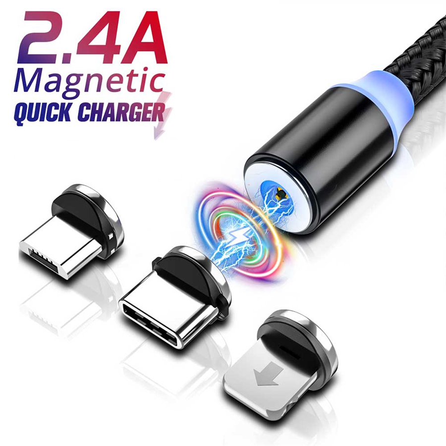 Magnetic Fast Charging Cable Micro USB Type C IOS Android Charger Cable ...