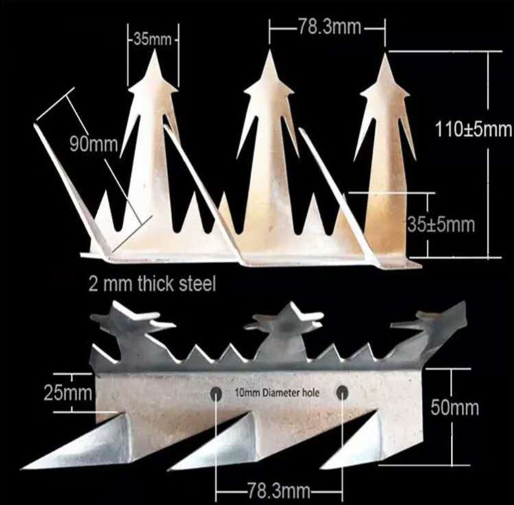 Anti-Climb spikes fence hot-dipped Galvanized Sharp Wall Spikes for top ...