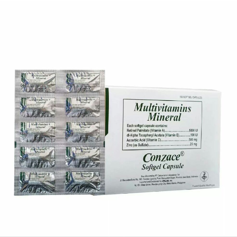 Conzace Multivitamins and Minerals 500 mg 100 capsules | Lazada PH