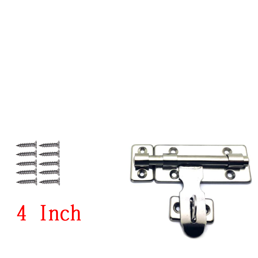 (with screw) Heavy-Duty Stainless Steel Door Lock Latch Slide Barrel ...