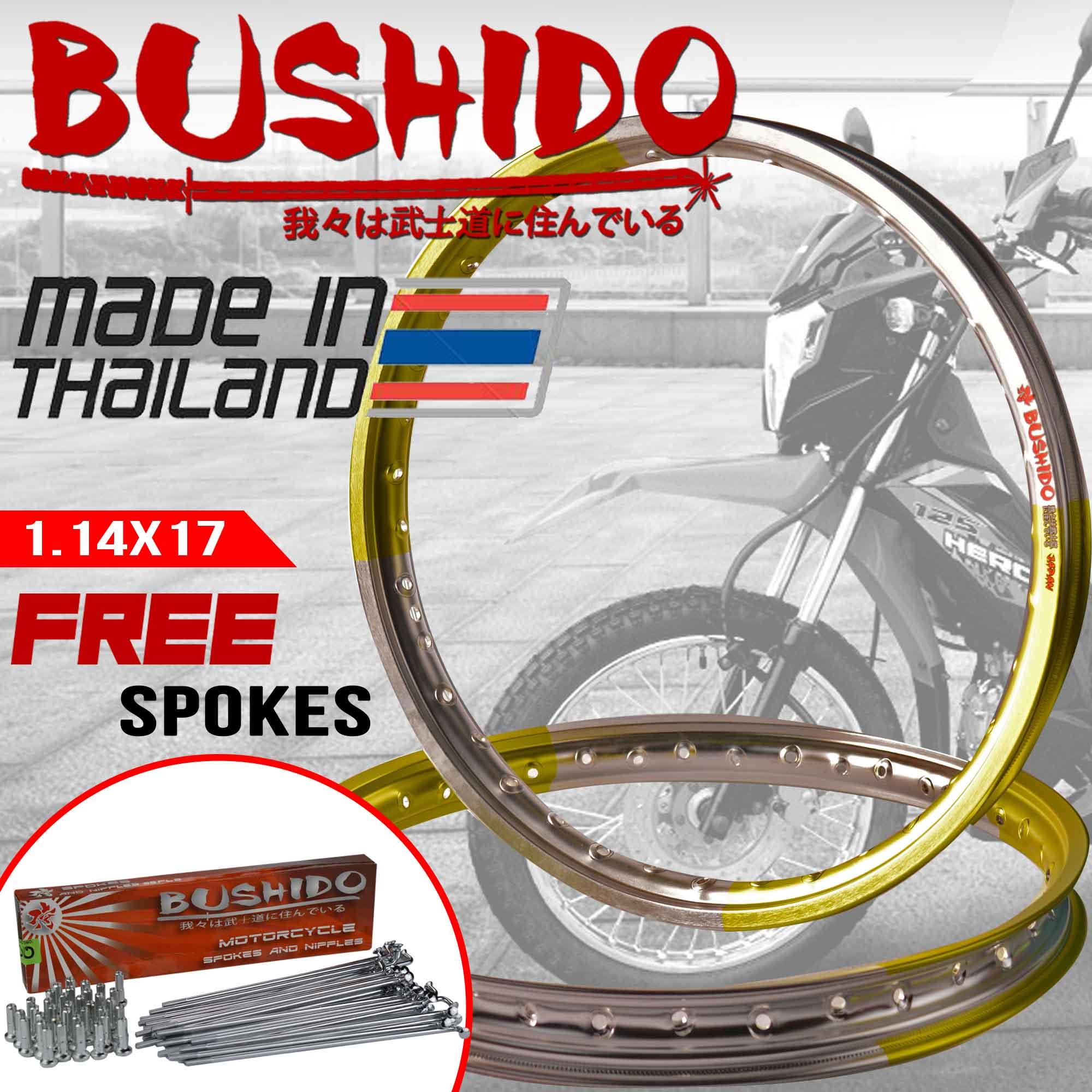 BUSHIDO RIMS BM SERIES 2 TONE L GREEN CP 1.4 X 17 with Free BUSHIDO ...
