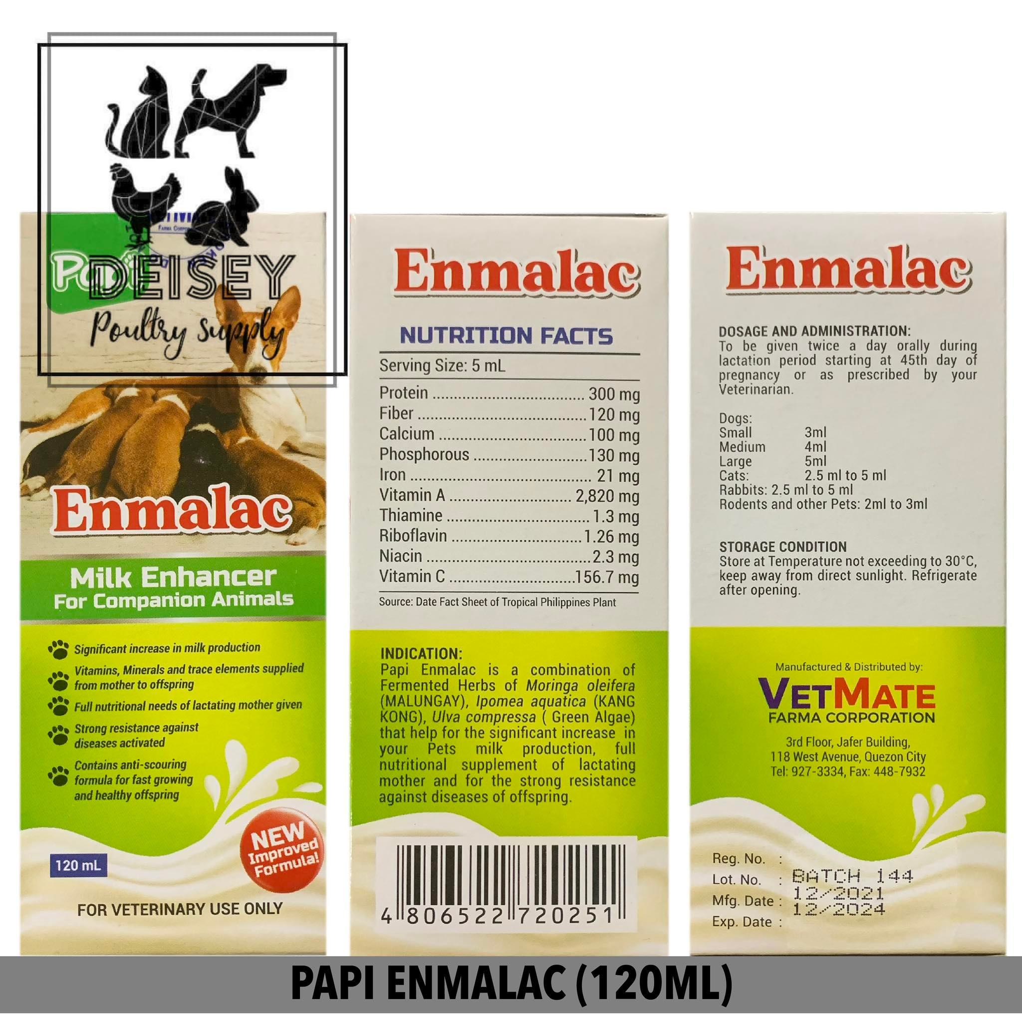 PAPI ENMALAC VITAMINS FOR PREGNANT & LACTATING PETS (120ml) | Lazada PH