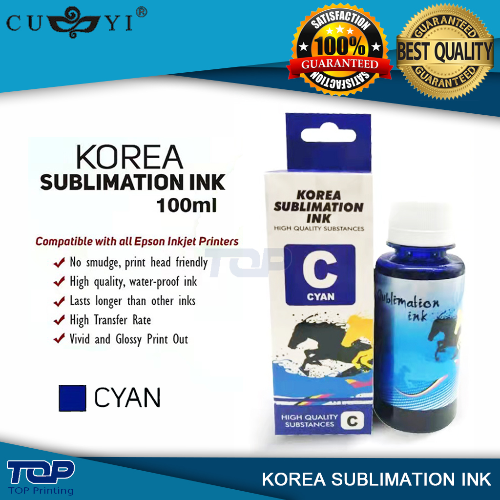 Cuyi Korean Sublimation Ink Cyan 100ml High Quality Ink Compatible with ...