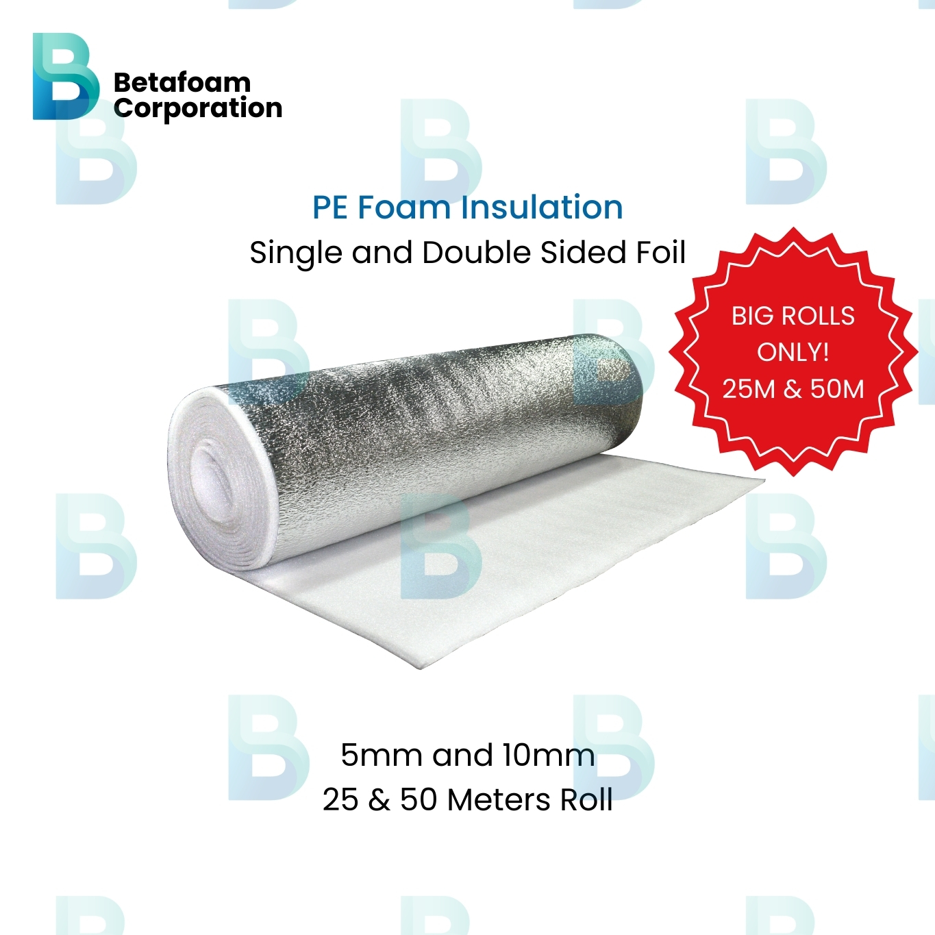 High Quality Single/Double Foil PE Foam Insulation 10mm/5mm x 25/50 ...