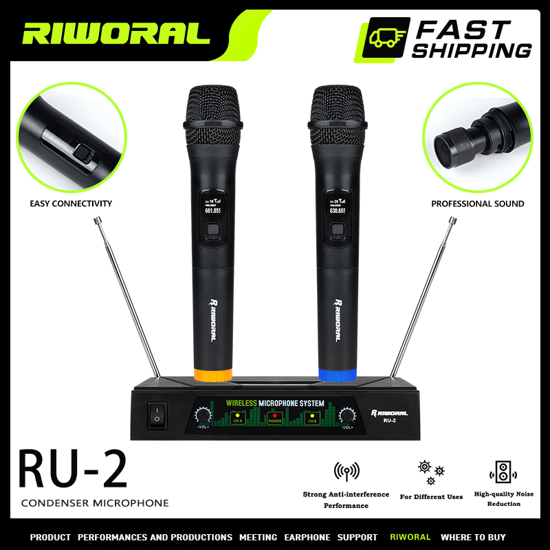 Wireless Microphone original Professional mic plastic Cheap 2 handheld ...