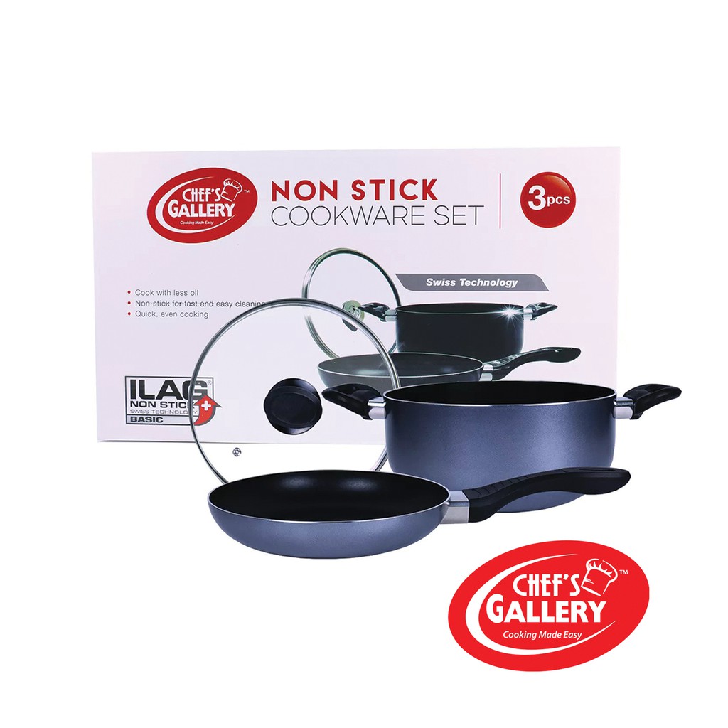 Chef's Gallery ILAG Non-Stick Cookware Set 3pcs | Lazada PH
