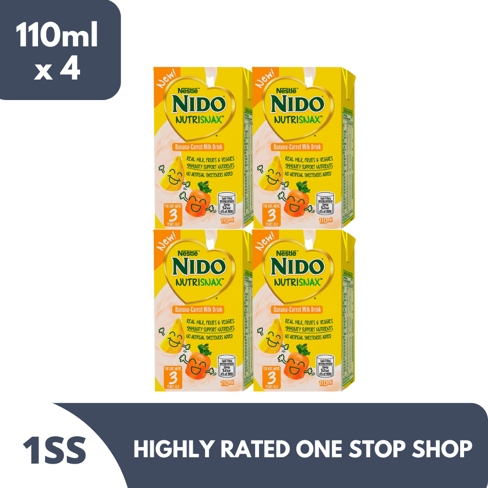 Nido Nutrisnax, Banana Carrot 110ml x 4 | Lazada PH