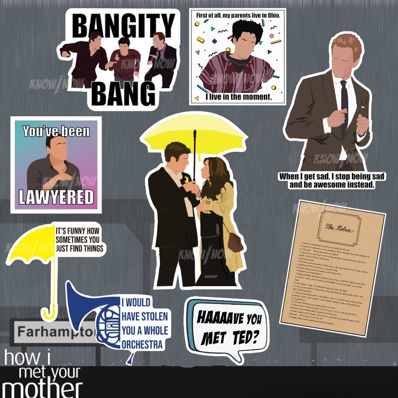 HOW I MET YOUR MOTHER - HIMYM Sticker Pack (9-piece die cut stickers ...
