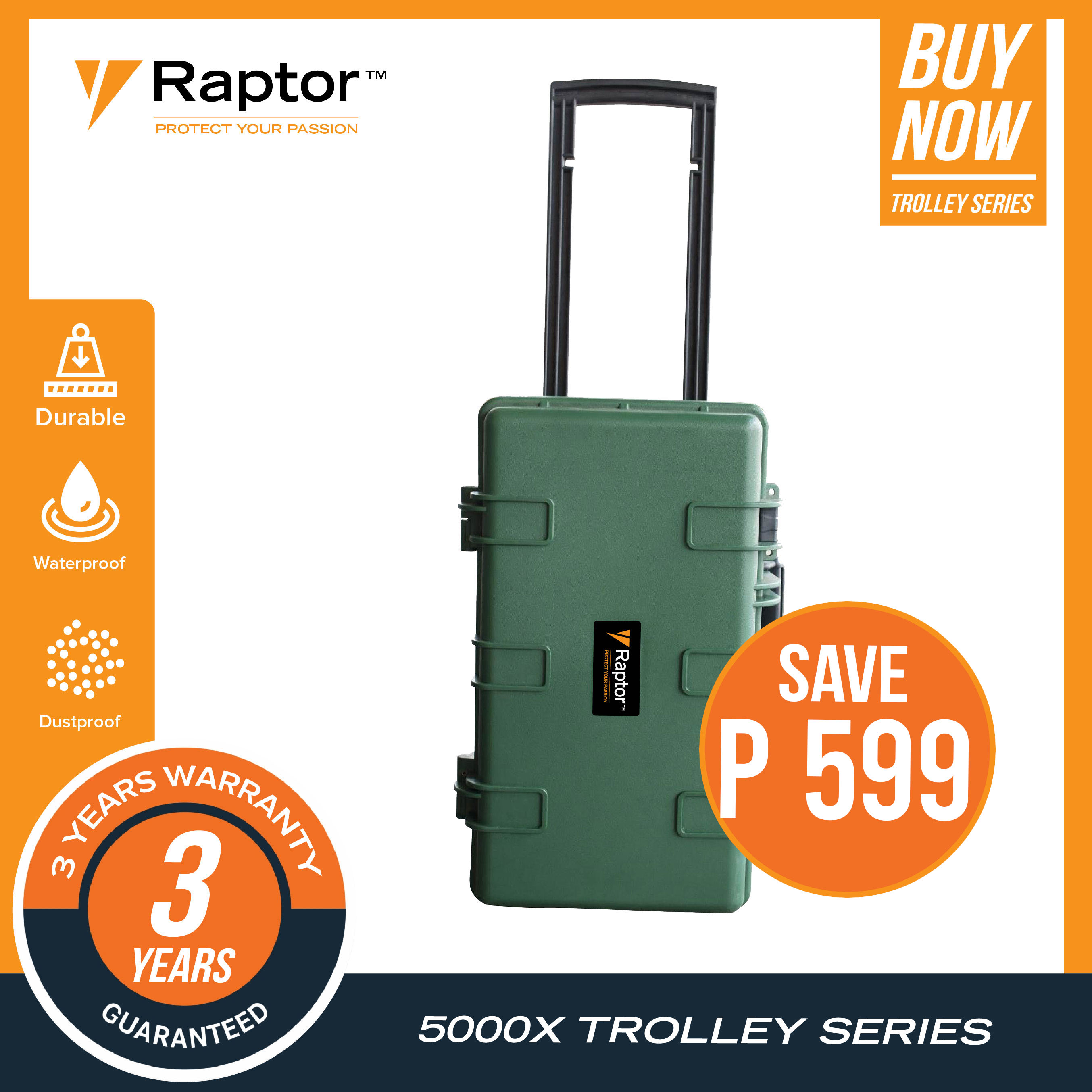 Raptor 5000X Hard Case Waterproof/Dustproof Trolley | Lazada PH