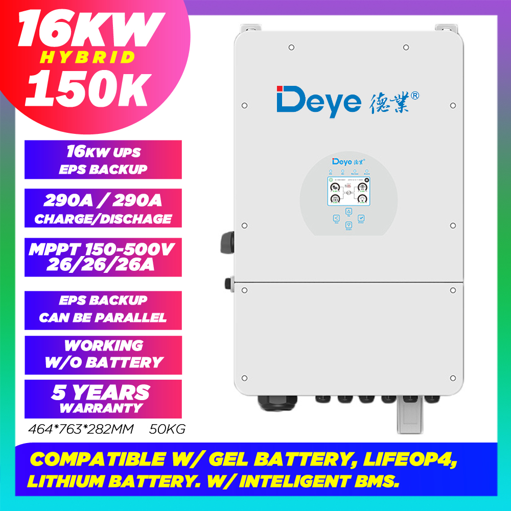 Deye 6kw 6000w 5kw 5000w Hybrid Solar Inverter with 5kw EPS and wifi, Can Parallel 8 Unit ...