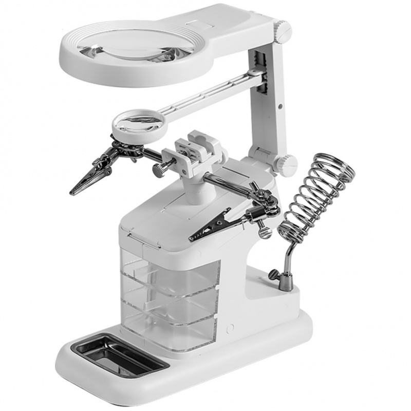 LED Light Magnifier Desk Magnifying Glass Multifunctional Welding ...