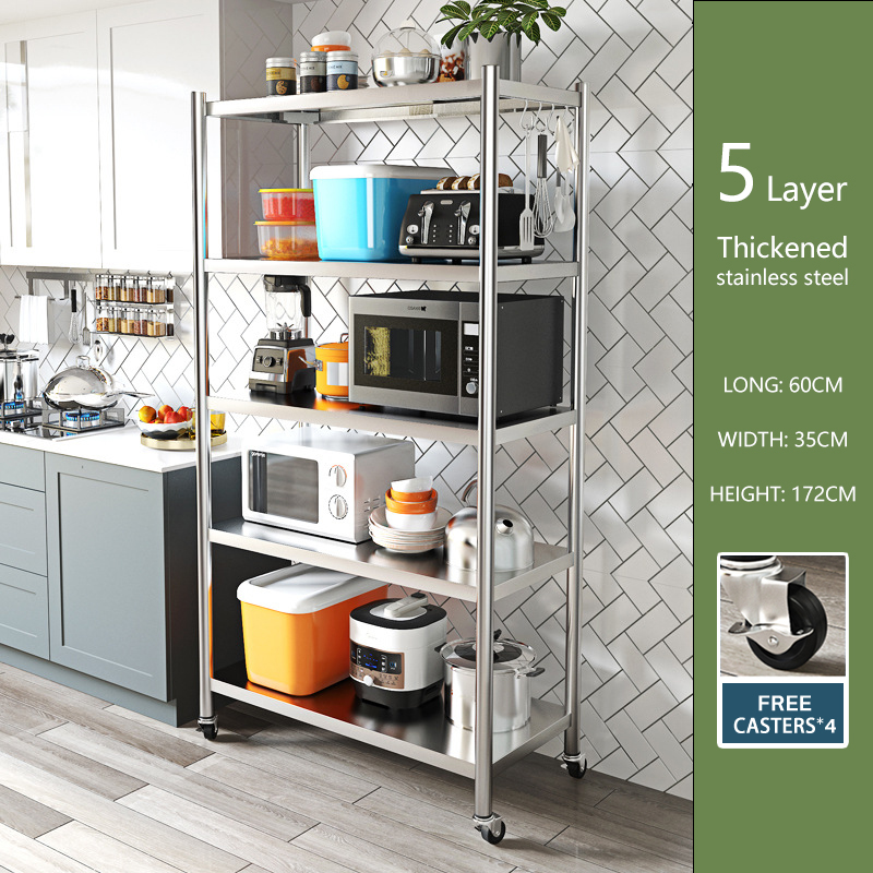 Multi-layer Stainless Steel kitchen cabinet rack organizer 3/4/5 Layer ...