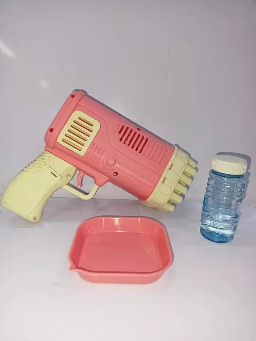 Bubble Gun Toy Electric Bubble Maker w/ 32 Hole Blower Rich Bubble ...