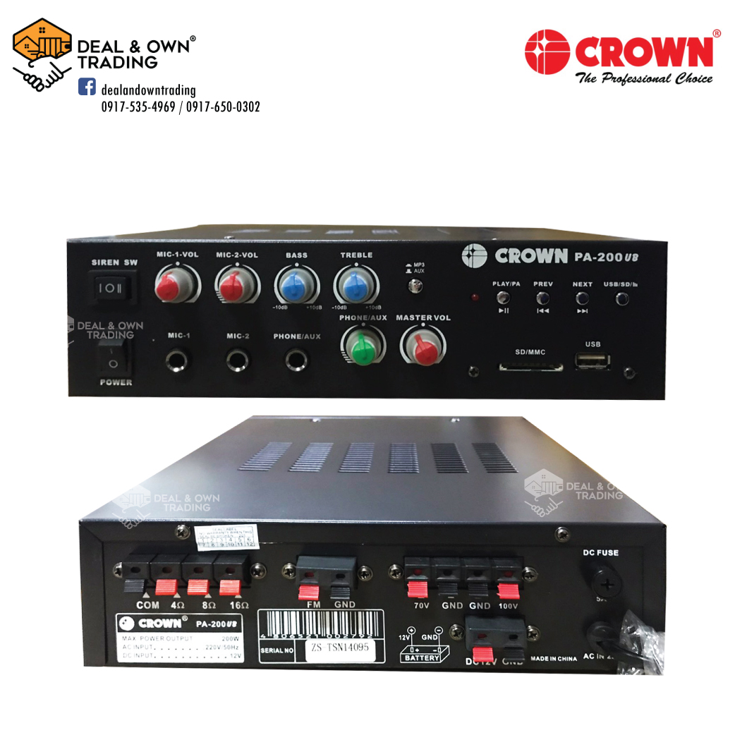 Sakura PA-200UB 200W Public Address Amplifier USB/SD/SIREN/BLUETOOTH/FM ...