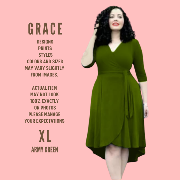 Jeffstore Fashion XXL GRACE PLUS SIZE DRESS wrap dress long back ...