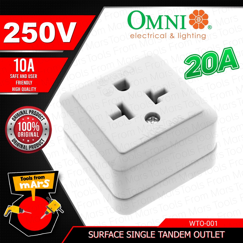 OMNI Surface Type Single Tandem Outlet with Ground 20A 250V WTO-001 ...