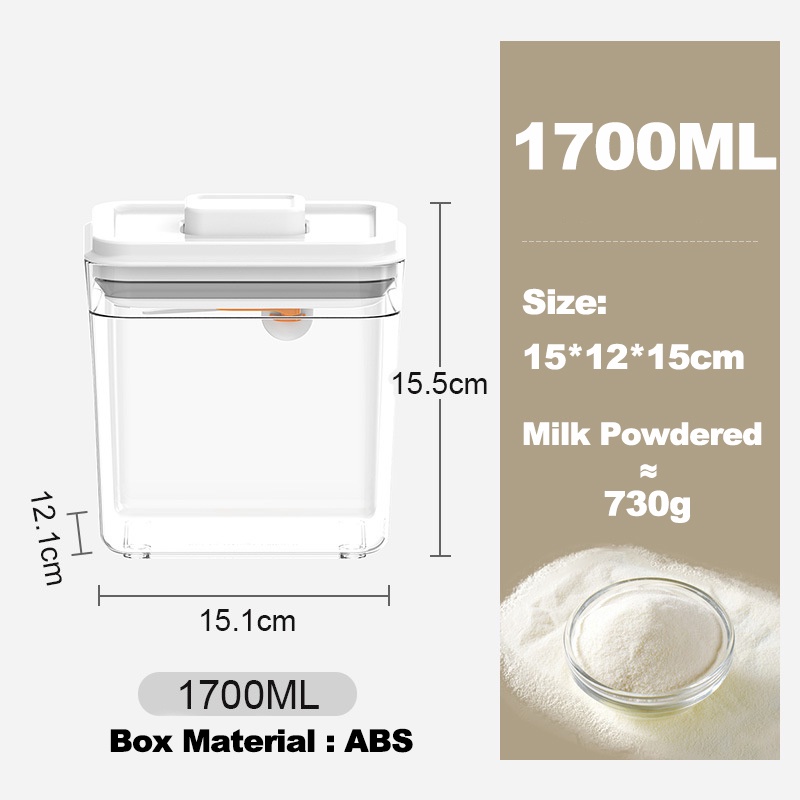 JFS 2300ml Air Tight Milk Powder Container Milk Plastic Storage Box ...