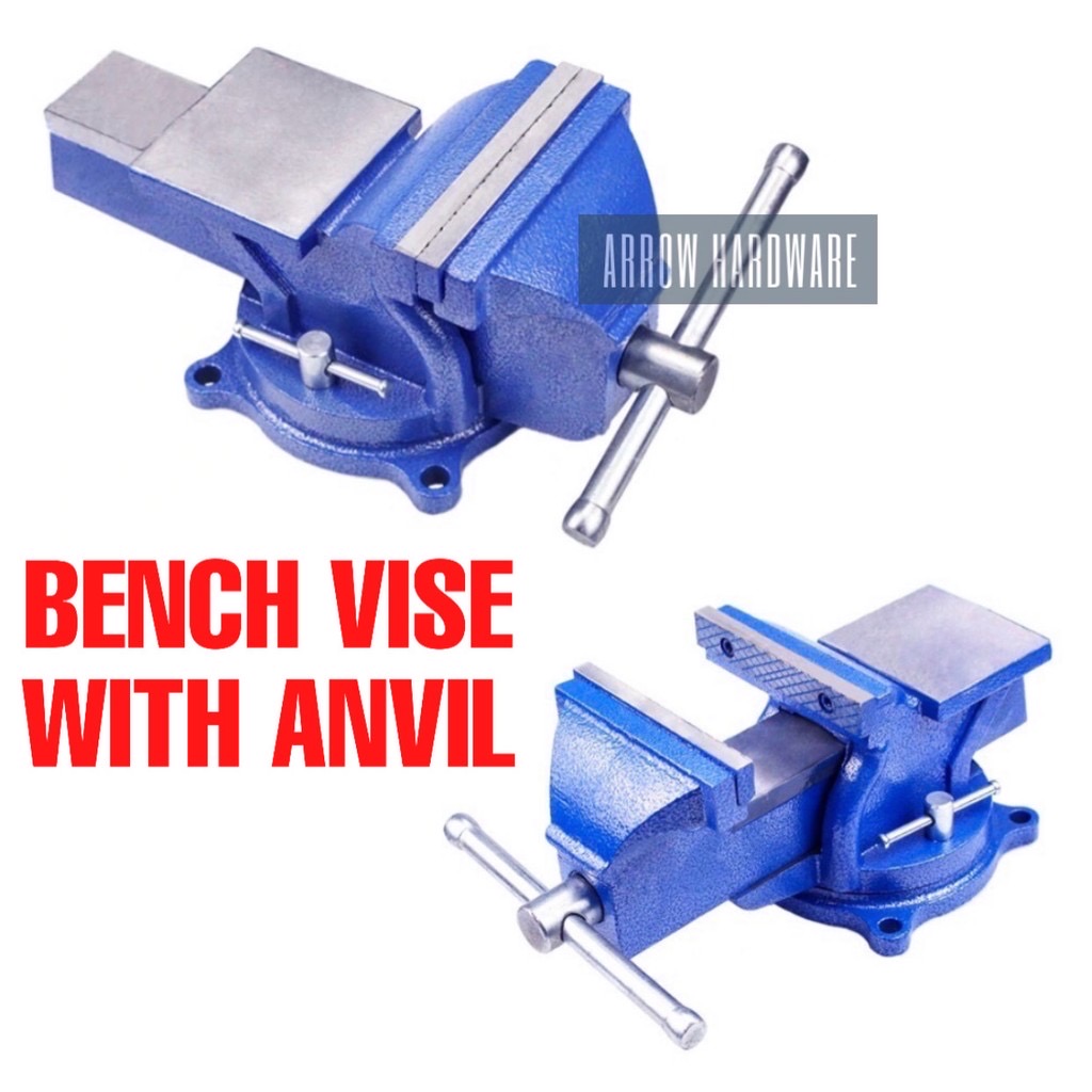 Heavy Duty Bench Vise Swivel Base With Anvil 3”4”5”6”8”10” | Lazada PH