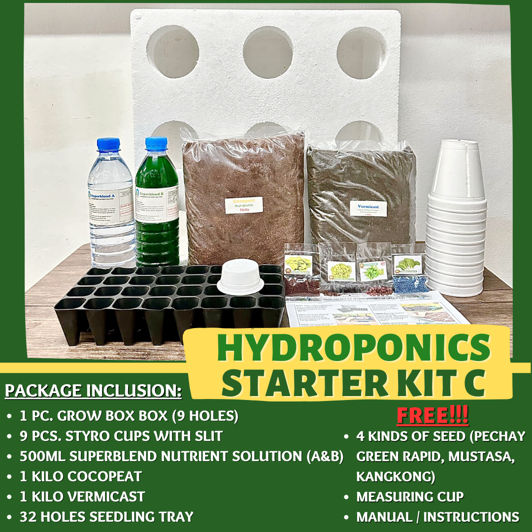 HYDROPONICS STARTER KIT C - COMPLETE SET FOR BEGINNERS/READY TO USE ...