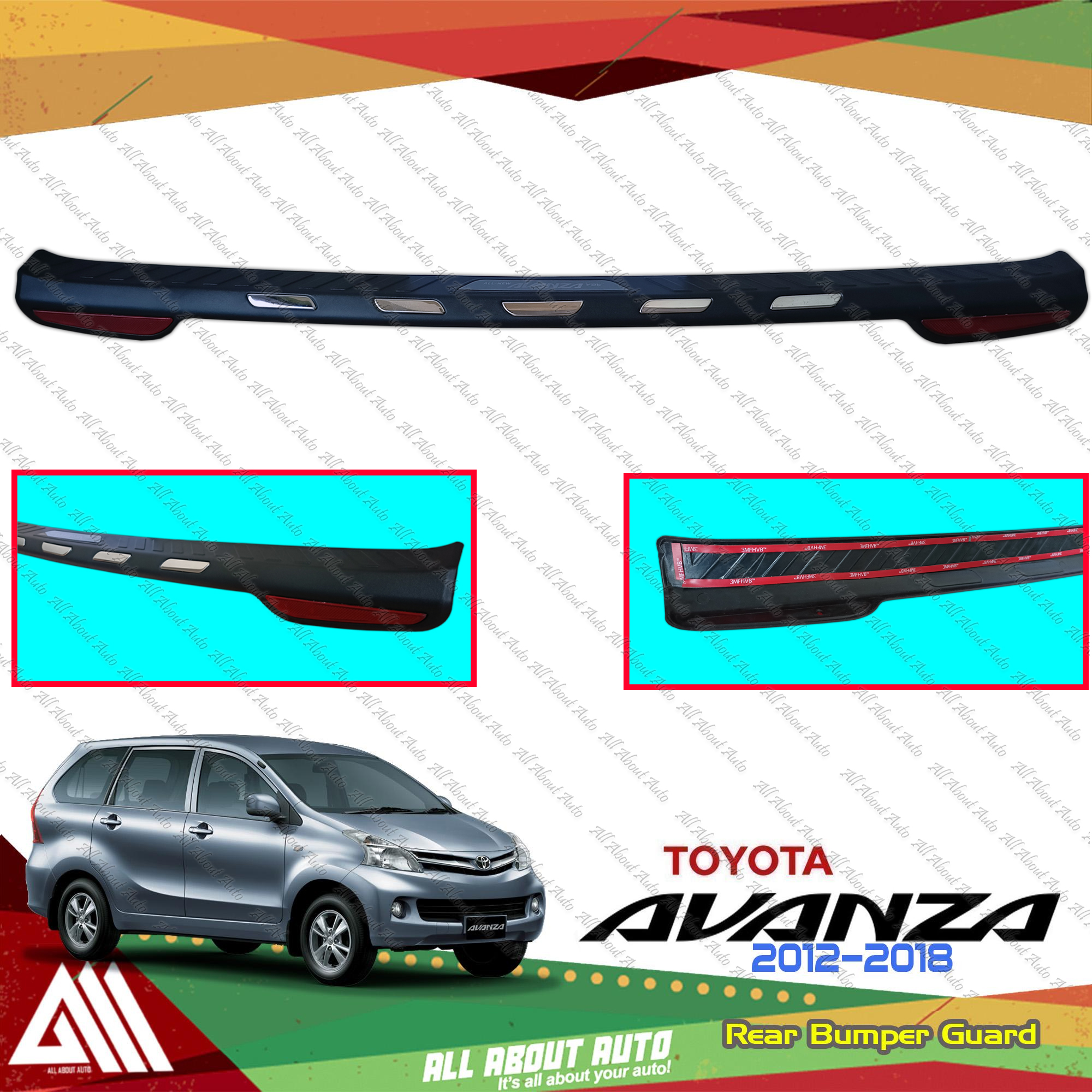 Toyota Avanza 2012-2018 Rear Bumper Guard (Logo Plated) With Reflector ...