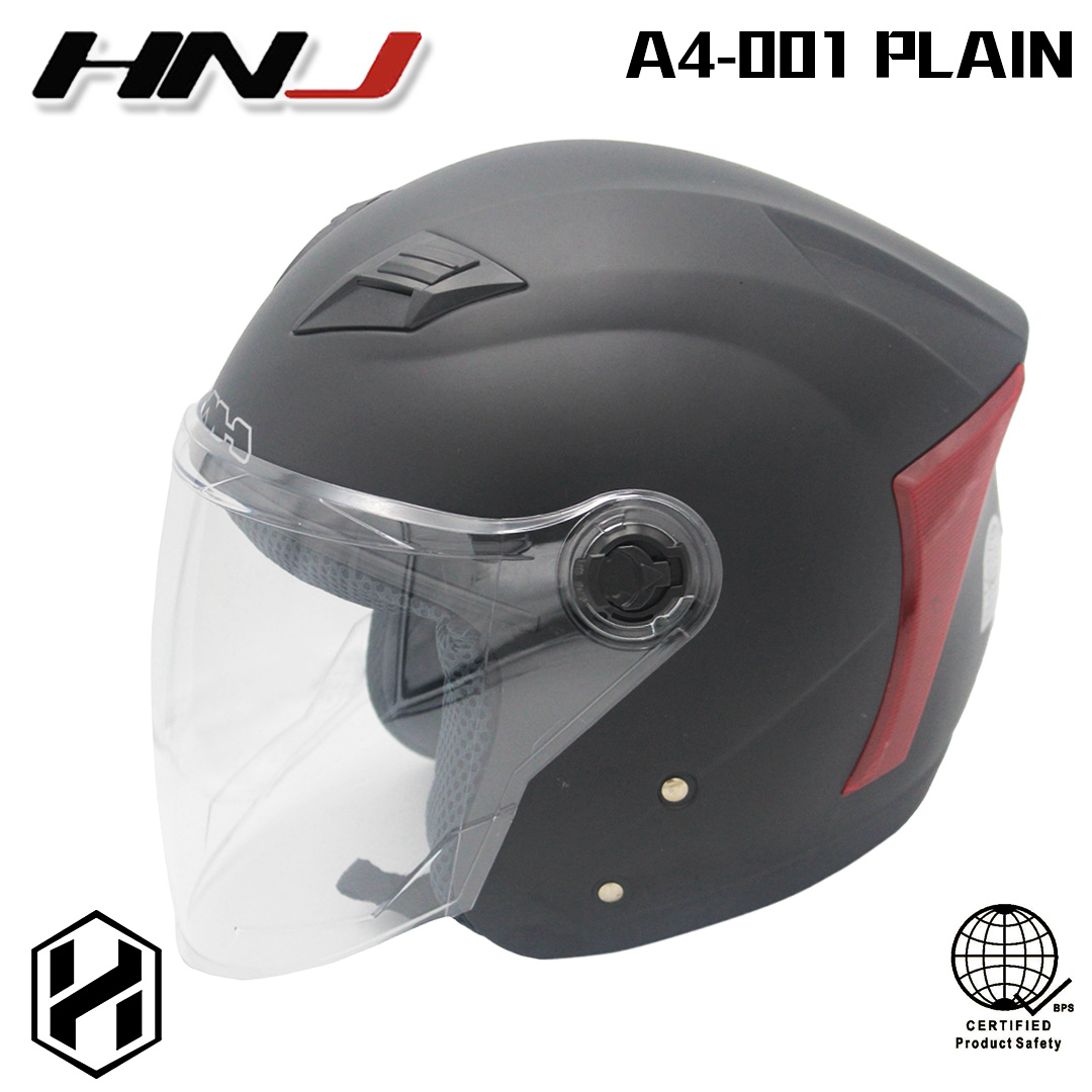 HNJ 916 Motorcycle Half Face helmet with dual visor and super long ...