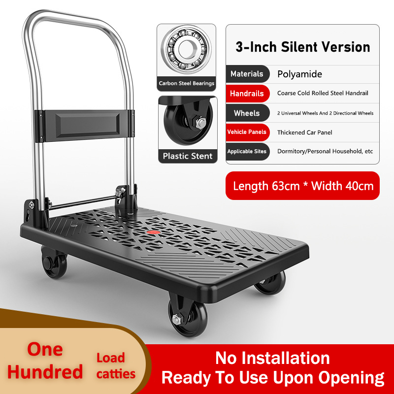 Trolley Hand Truck Foldable Platform Trolley Capacity 100Kg/300kg Push ...